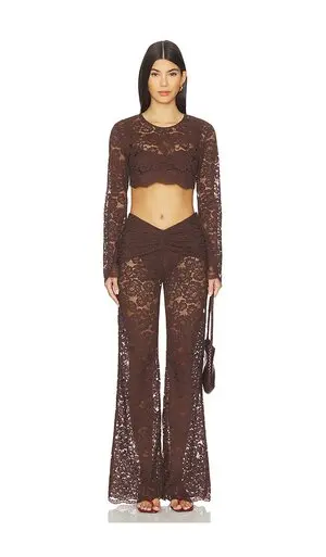 SHANI SHEMER Ella Crop Top - Brown