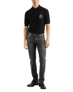 Dolce & Gabbana Logo Emblem Polo Shirt - Black
