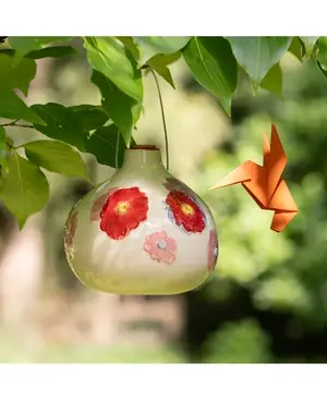UNCOMMON GOODS Ceramic Hummingbird Feeder