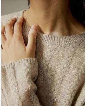 Lilysilk Semi Sheer Cable Knit Cashmere Sweater