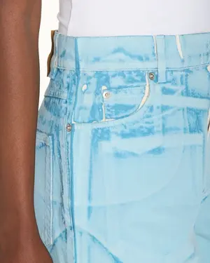 Marni Printed Light Denim Shorts