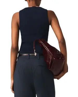 Maje Rib Knit Tank Top - Navy