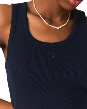 Maje Rib Knit Tank Top - Navy