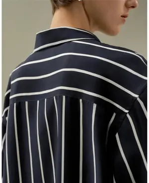 Lilysilk Silk Twill Striped Button-down Shirt
