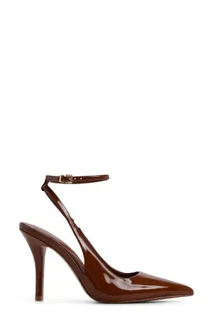 Aldo Nikoletta Pointed Toe Ankle Strap Pumps - Camel