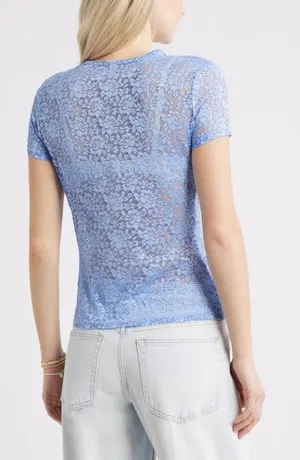 Bp. Stretch Lace Top - Blue Haze