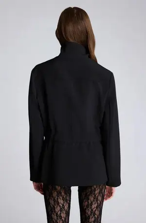 KENNETH COLE Vision Belted Stretch Twill Jacket - Black