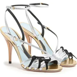 Valentino Garavani Ankle Strap Sandal - Silver Multi