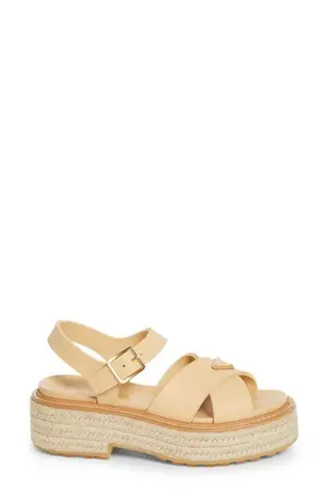 Prada Stride Flow Espadrille Platform Sandals - Naturale