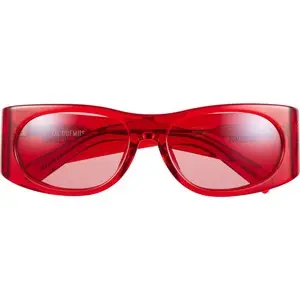 Jacquemus The Pilota Sunglasses - Cherry/silver/cherry