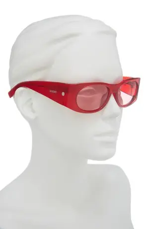 Jacquemus The Pilota Sunglasses - Cherry/silver/cherry