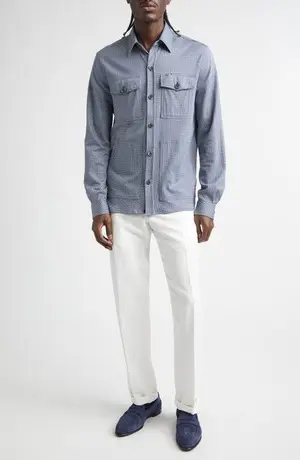 Isaia The Check Cotton & Silk Overshirt