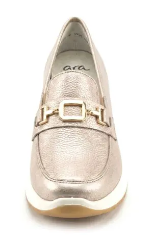 ARA Pebbled Leather Wedge Loafer
