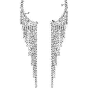 Rabanne Tiered Crystal Ear Crawlers - M064 Silver/crystal