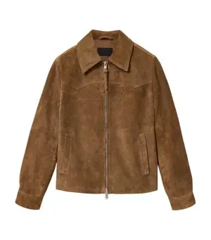 ALLSAINTS Dellcot Suede Jacket - Brown