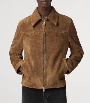 ALLSAINTS Dellcot Suede Jacket - Brown