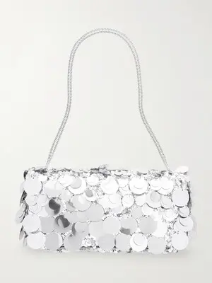 Rabanne Sequined Metallic Leather Shoulder Bag