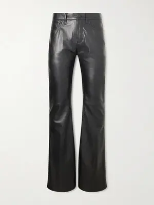 Acne Studios Flared Panelled Leather Trousers