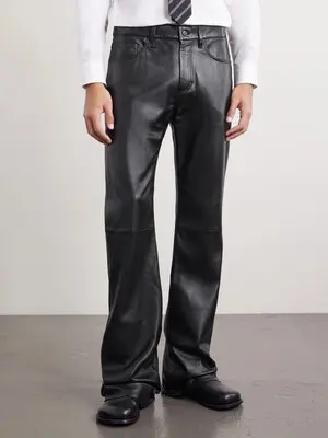 Acne Studios Flared Panelled Leather Trousers