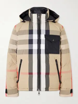 Burberry Reversible Quilted Checked Shell Hooded Down Jacket - Neutrals