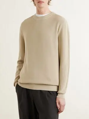 LARDINI Cotton Crewneck Sweater - Neutrals