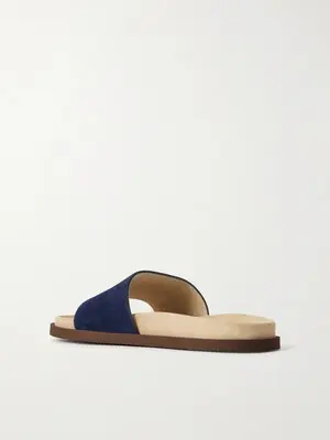 Brunello Cucinelli Suede Slides - Blue