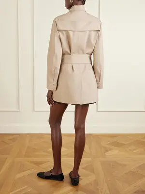 COURREGES Belted Cotton-gabardine Coat