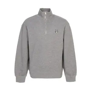 Maison Kitsuné Fox Head Half Zip Sweatshirt - Gray