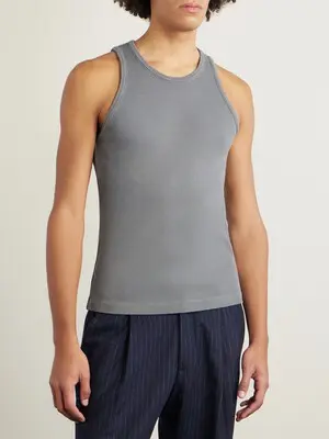 AGOLDE Viggo Ribbed Tank Top - Gray