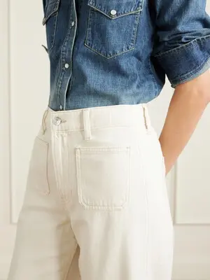 Veronica Beard Kasey Mid-rise Wide-leg Jeans - Neutrals