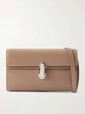Savette Symmetry Mini Leather Shoulder Bag - Taupe