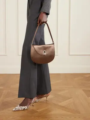Savette Tondo Small Satin Shoulder Bag - Brown