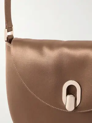 Savette Tondo Small Satin Shoulder Bag - Brown