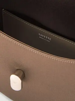 Savette Tondo Small Satin Shoulder Bag - Brown