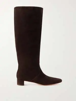 LOEFFLER RANDALL Indy Suede Knee Boots - Dark Brown