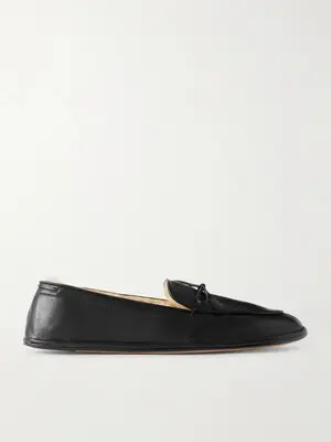EMME PARSONS Parker Shearling-lined Leather Loafers - Black