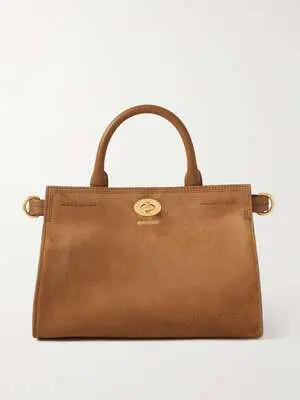 Burberry Leather-trimmed Suede Tote - Tan