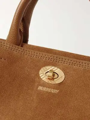 Burberry Leather-trimmed Suede Tote - Tan