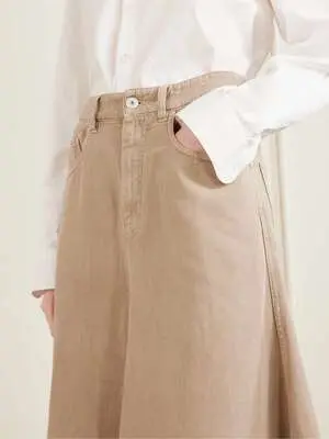 Brunello Cucinelli Cotton And Linen-blend Twill Midi Skirt