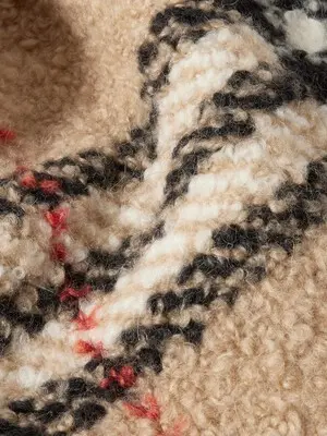 Burberry Fringed Checked Alpaca And Wool-blend Bouclé Scarf - Beige