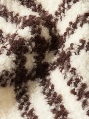 Burberry Fringed Checked Alpaca-blend Bouclé Scarf - Neutrals