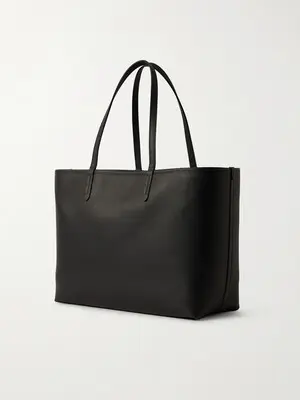 Burberry Reversible Leather And Checked Canvas Tote