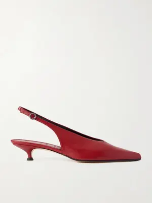 AeydĒ Camila Leather Slingback Pumps - Red