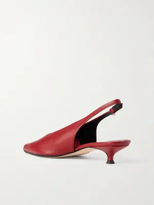 AeydĒ Camila Leather Slingback Pumps - Red