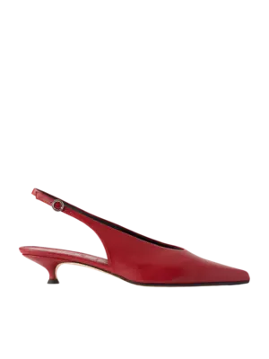 AeydĒ Camila Leather Slingback Pumps - Red