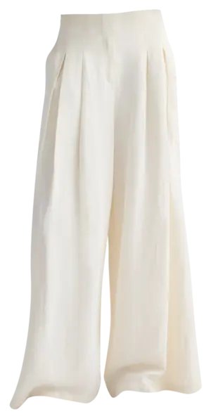 TWP Drew Coated Viscose Linen Pant Bone