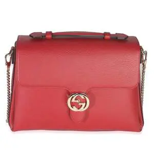 Gucci Interlocking G Top Handle Bag Red