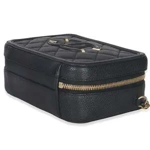 Chanel Quilted Caviar Cc Filigree Vanity Case