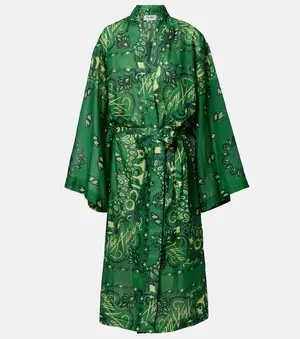 Attico Bandana Cotton Muslin Kaftan - Green