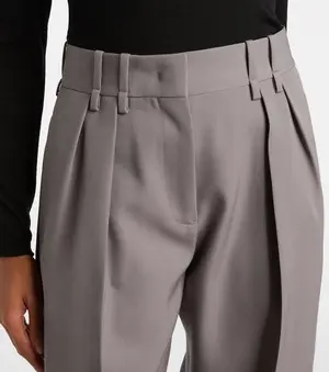 JIL SANDER Wool Gabardine Wide-leg Pants